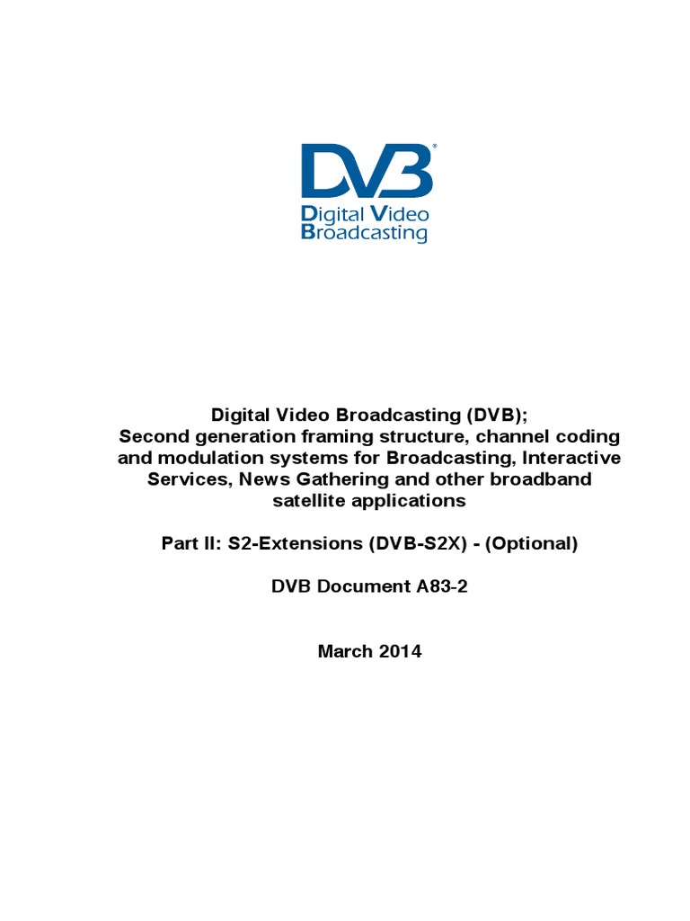 DVB s2x | PDF | Forward Error Correction | Network Packet