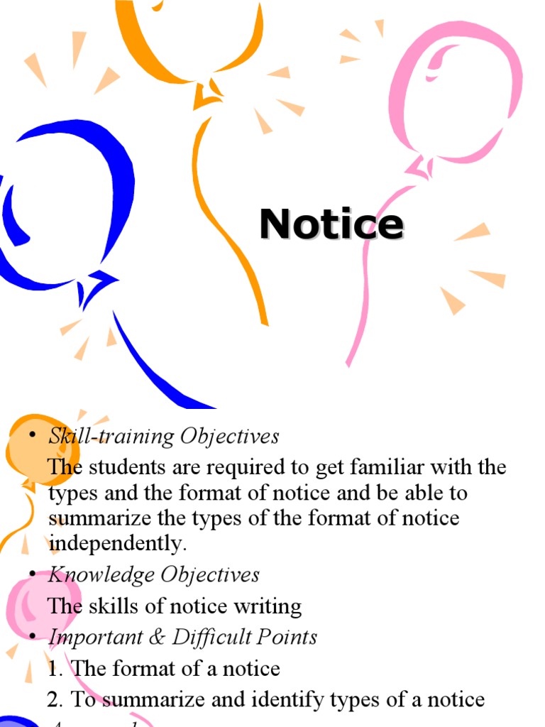 Notice AND TYPES | PDF | Mail | Poster