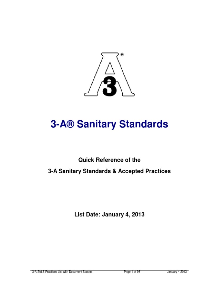 3 A Sanitary Standards Quick Reference Guide | PDF | Valve | Filtration
