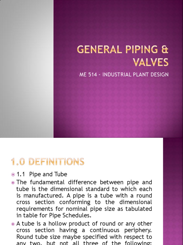 General Piping and Valves | PDF | Pipe (Fluid Conveyance) | Valve