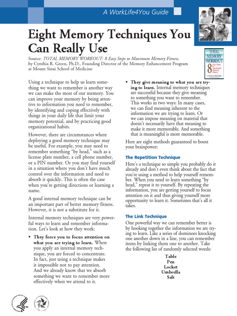 GetSmartBrainHealth Handout2 | PDF | Recall (Memory) | Memory