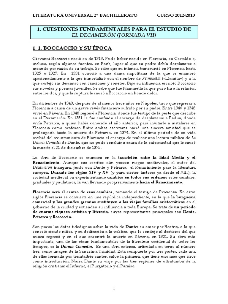 El Decameron | PDF | Giovanni Boccaccio | El decameron