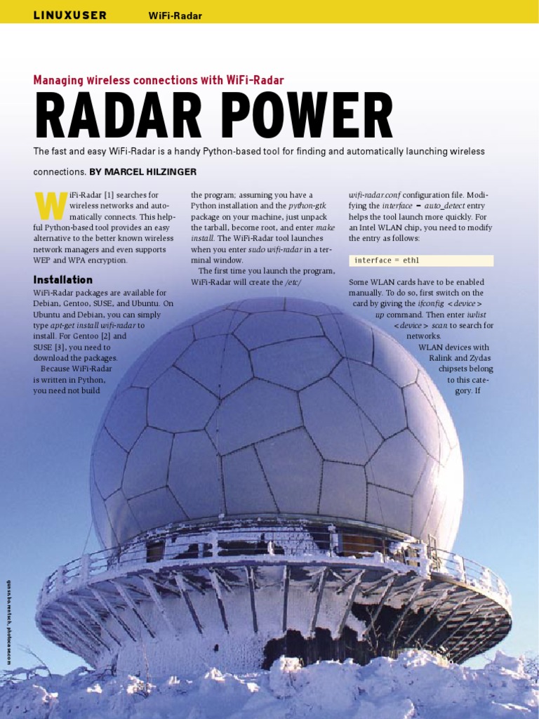Managing Wireless Connections With WiFi-Radar | PDF | Wireless Lan | Wi Fi
