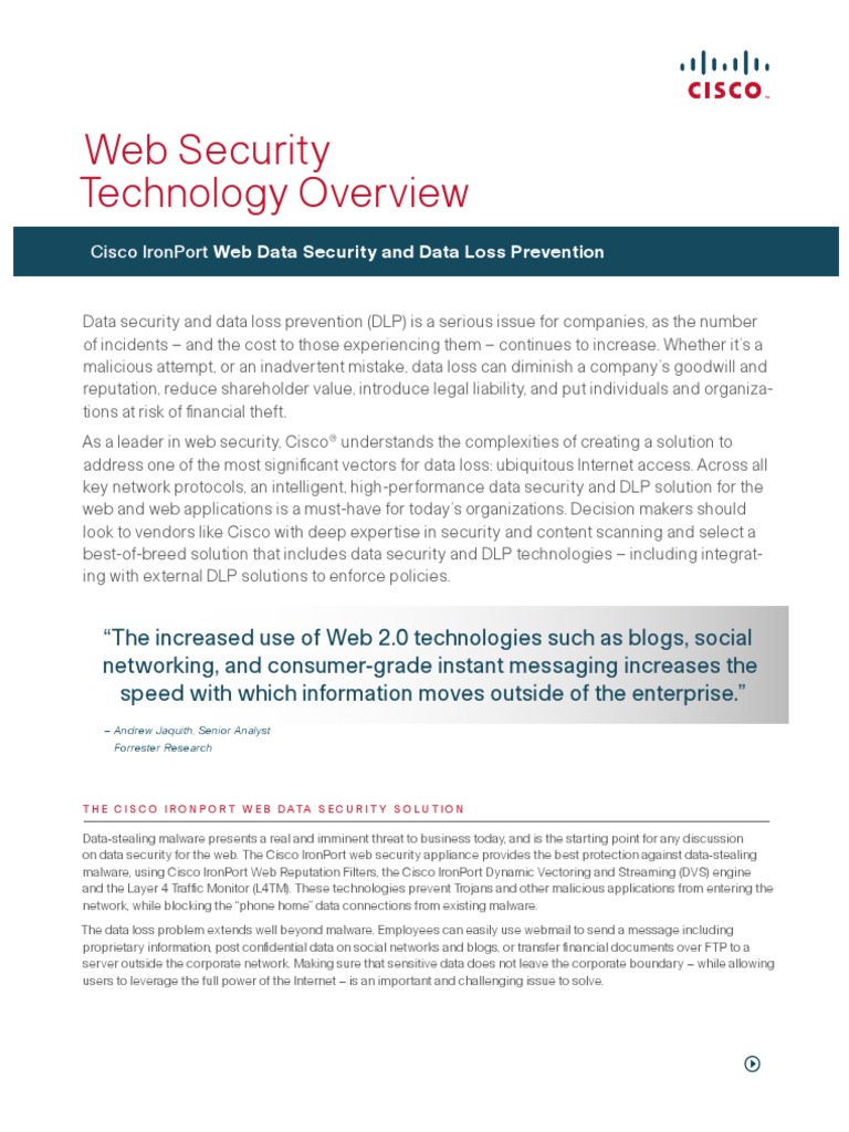 Cisco IronPort Web Data Security and Data Loss Prevention Overview ...