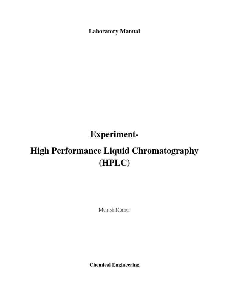 HPLC Lab Manual | PDF | Chromatography | Elution
