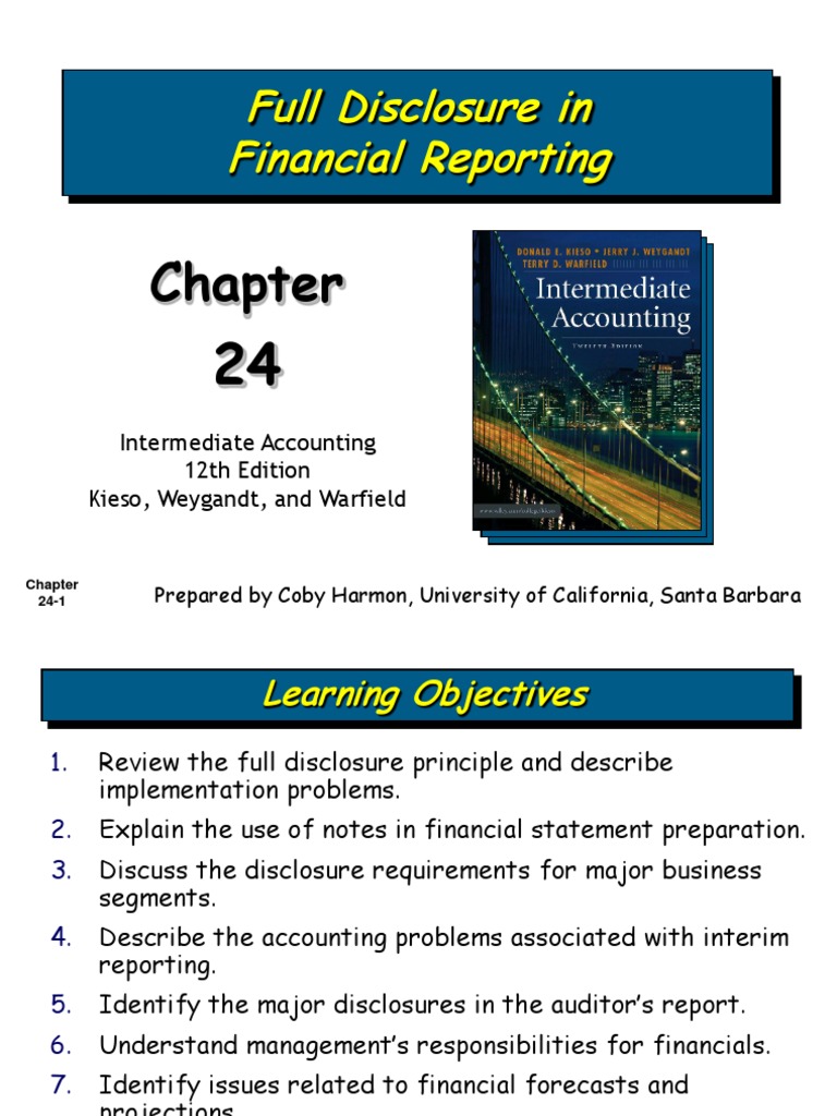 Full Disclosure in Financial Reporting | Auditor's Report | Financial ...