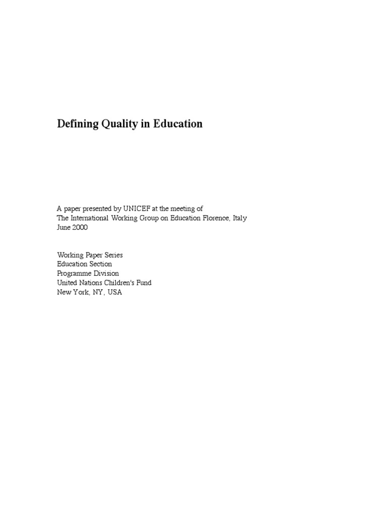 Quality Education | PDF | Literacy | Teachers