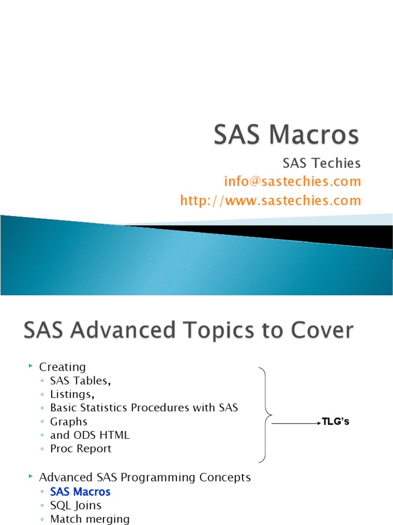 SAS Slides 12: Macros | PDF | Sas (Software) | Parameter (Computer Programming)