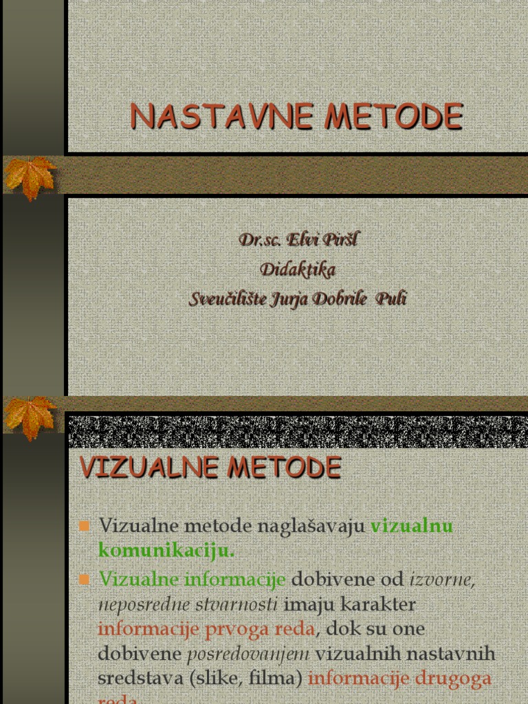 Nastavne Metode II 1 . | PDF