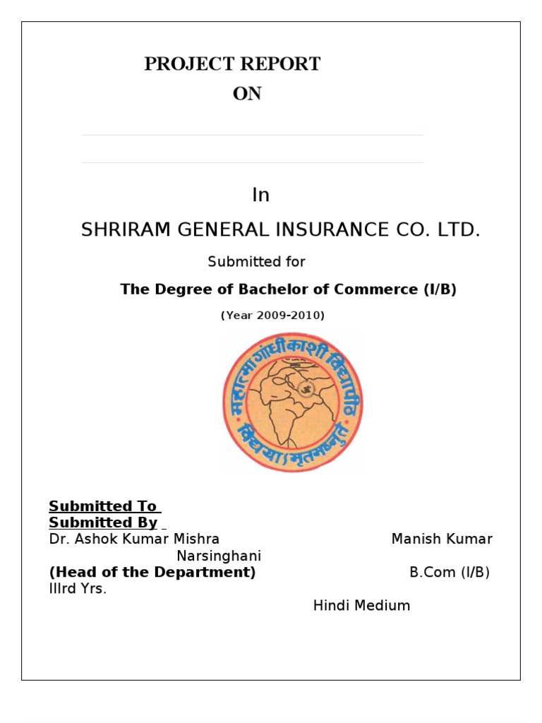 Project Report On | PDF | Insurance | Economies