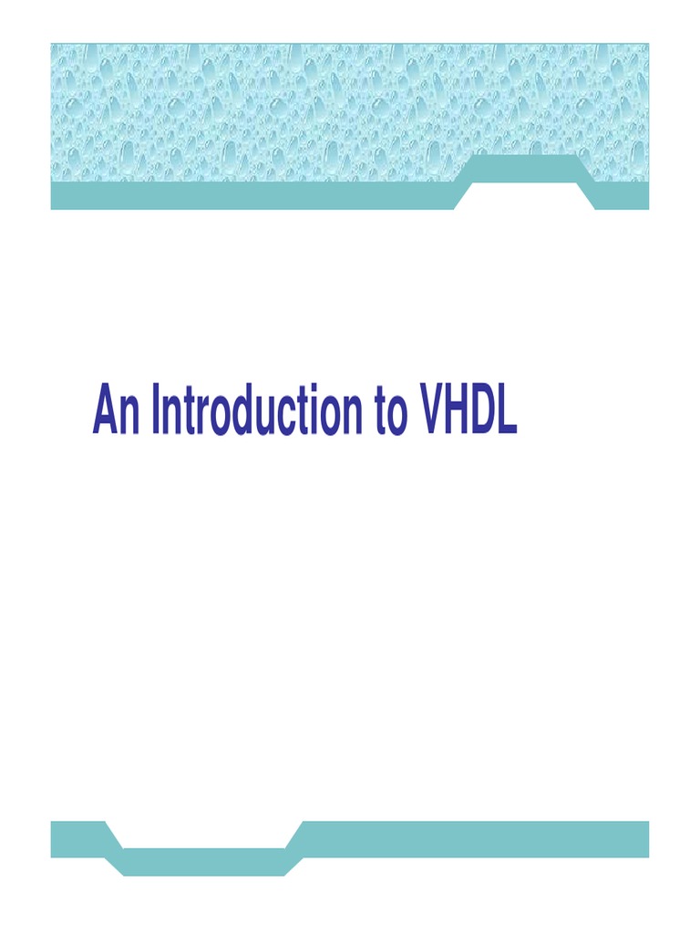 An Introduction To VHDL | PDF | Vhdl | Computer Programming