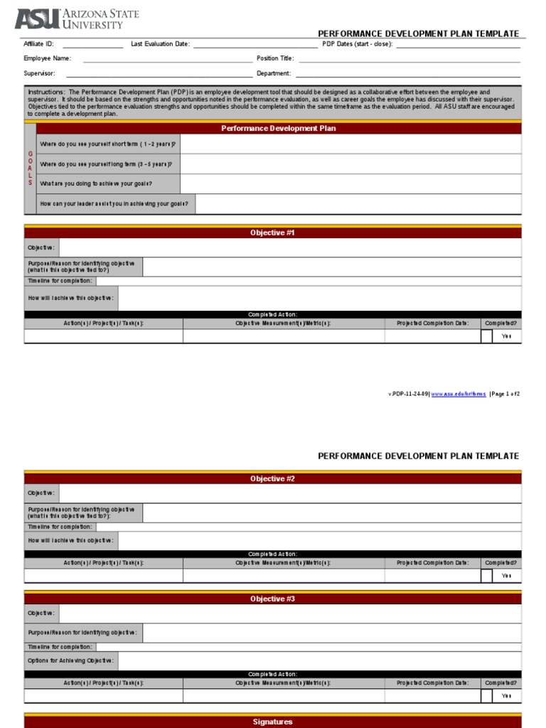 Performance Development Plan Template | PDF | Business