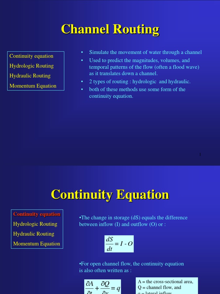 Channel Routing | PDF | Hydrology | Discharge (Hydrology)