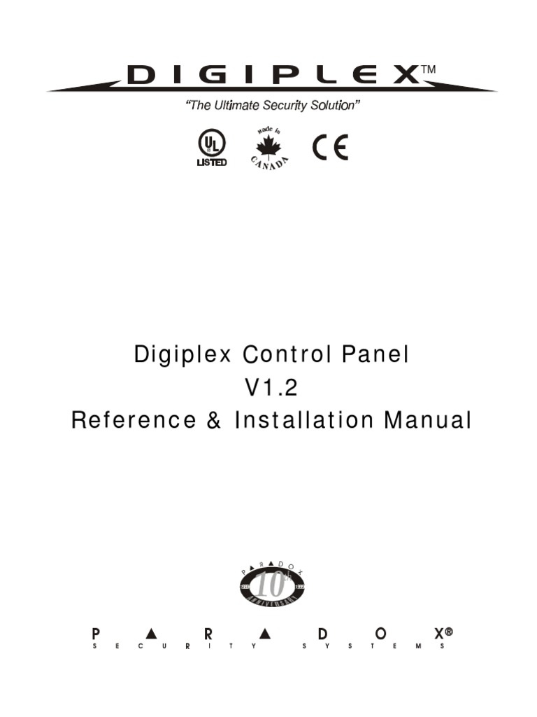Digiplex Control Panel V1.2 Reference & Installation Manual | PDF ...