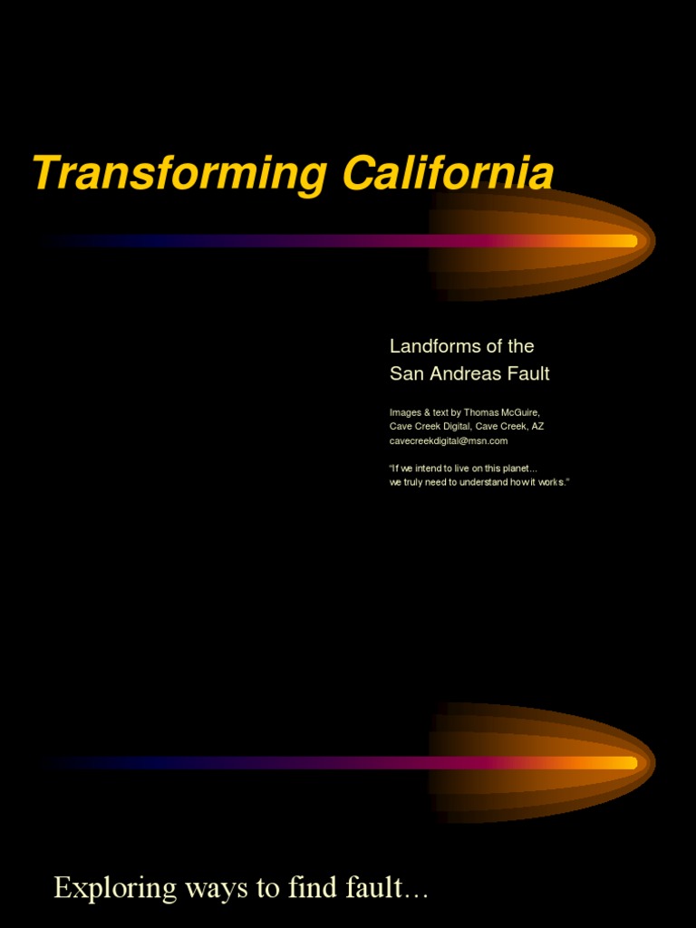 Transforming California: Landforms of The San Andreas Fault | PDF ...