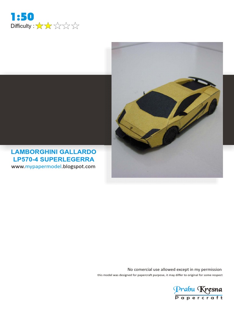 Lamborghini Gallardo Papercraft Model | PDF | Luxury Brands ...