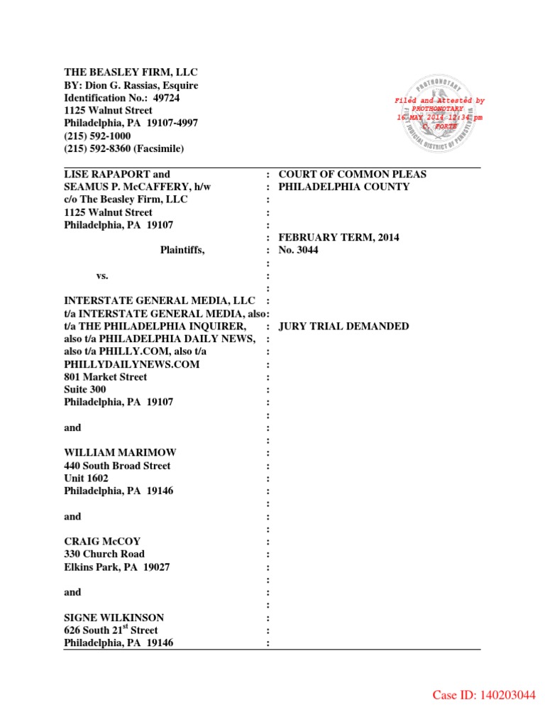 Amended Complaint | PDF | Philadelphia | Lawsuit