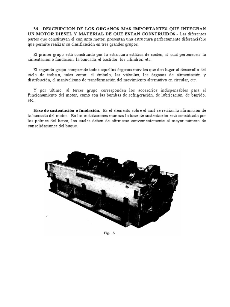 Partes Fundamentales de Un Motor Diesel | PDF | Pistón | Máquinas rotativas