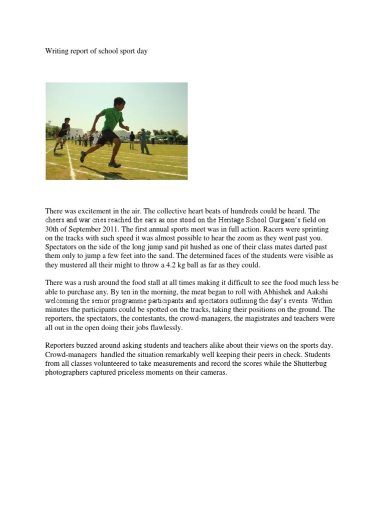 Annual Sports Day Celebration Report | PDF | Leisure | Sports