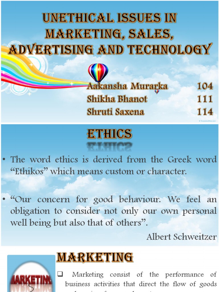 ️ Ethical issues relating to marketing and advertising. Social ... ️ Ethical issues relating to marketing and advertising. Social ...