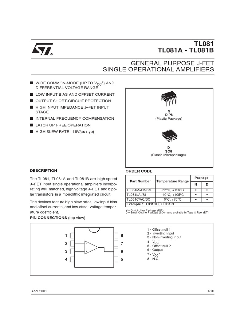 DataSheet TL081 | PDF