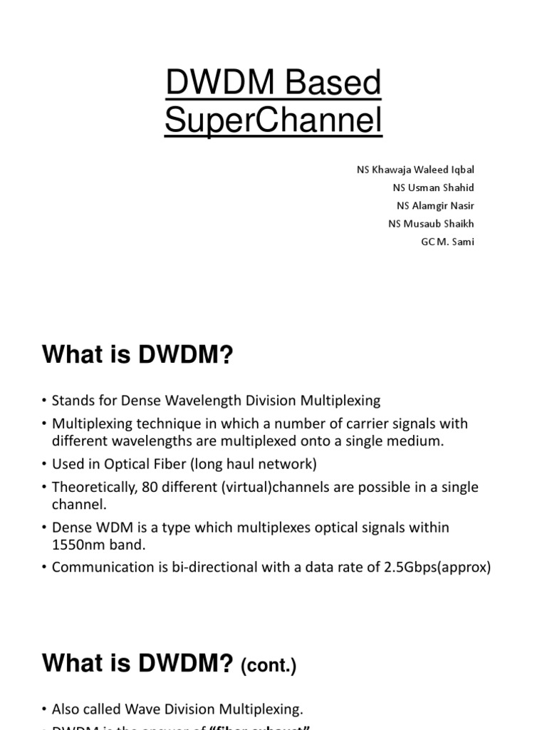 DWDM Based Frequency Channel | PDF | Wavelength Division Multiplexing ...