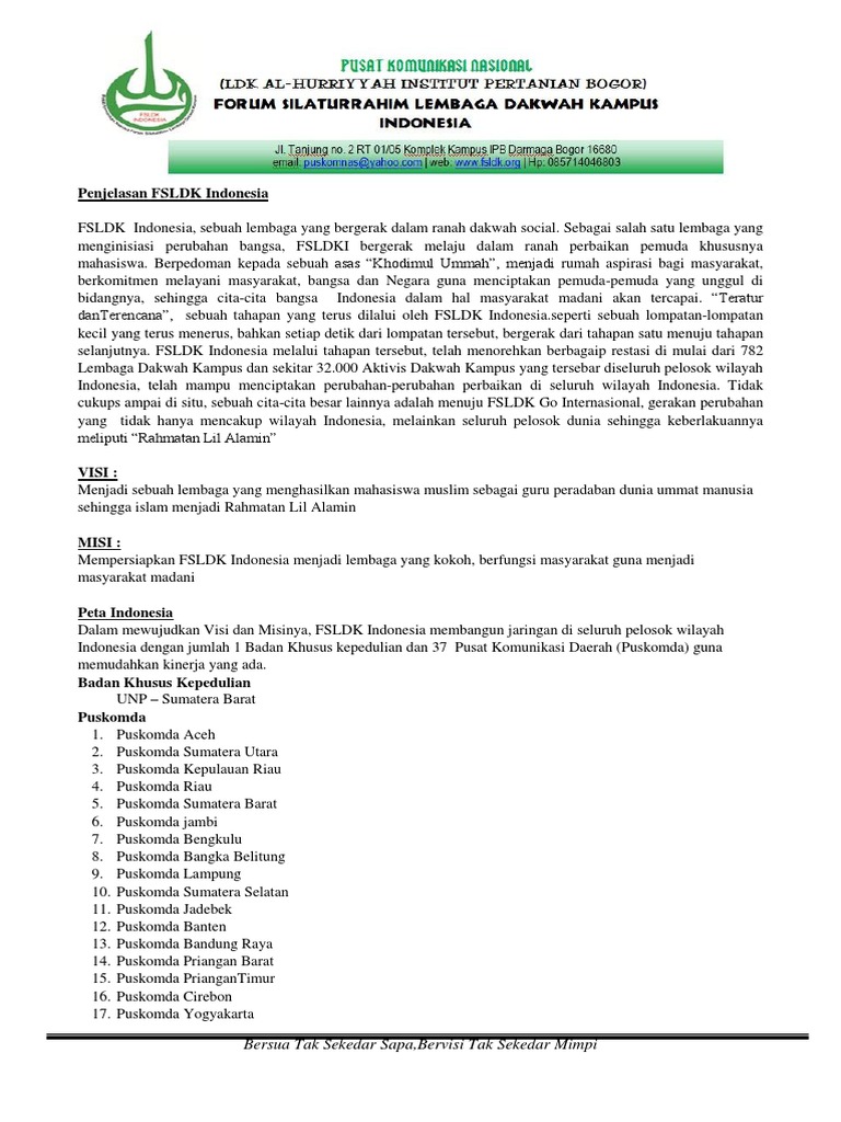 FSLDK: Membangun Pemuda Unggul | PDF