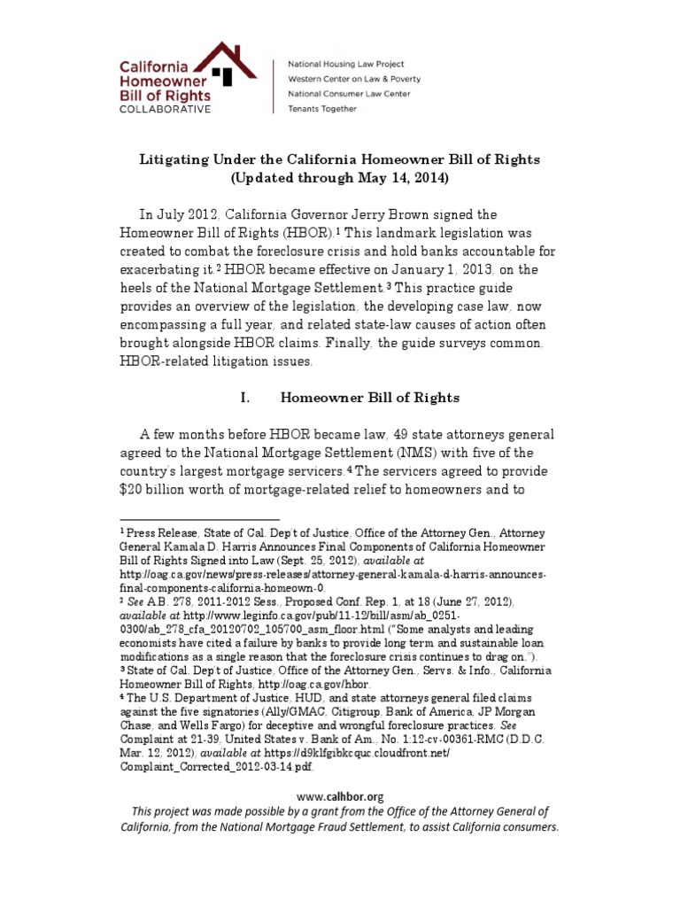 HBOR Practice Guide May 2014 Update | PDF | Foreclosure | Deed Of Trust ...
