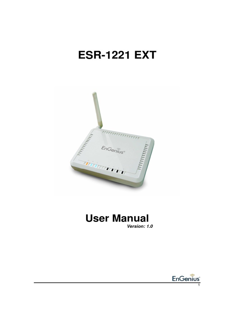 ESR-1221 EXT: User Manual | PDF | Wireless Lan | Ip Address