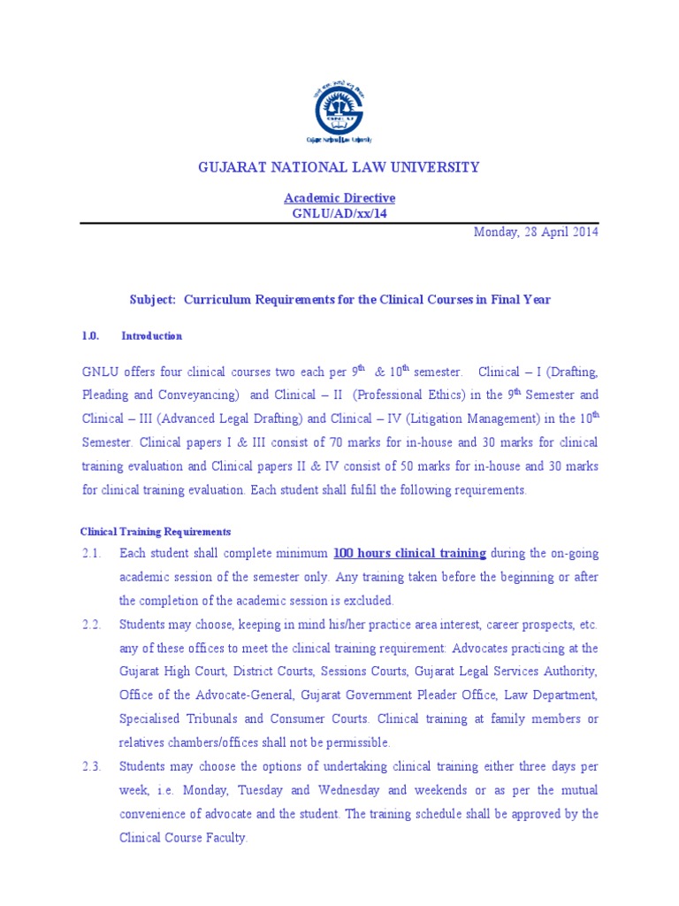 146-Final Year Clinical Courses Requirements - Draft 3 | PDF