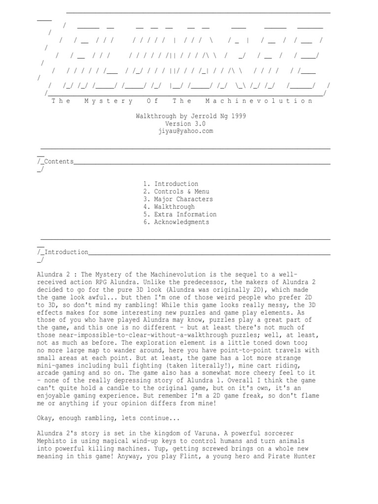 Alundra 2 Walkthrough | PDF | Leisure