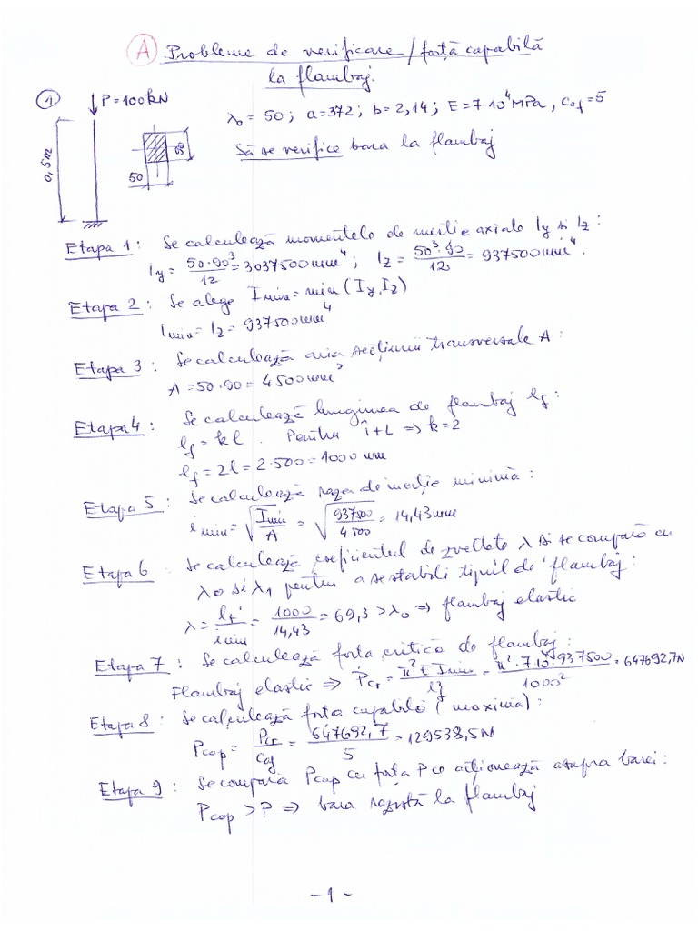 Probleme Rezolvate Flambaj | PDF