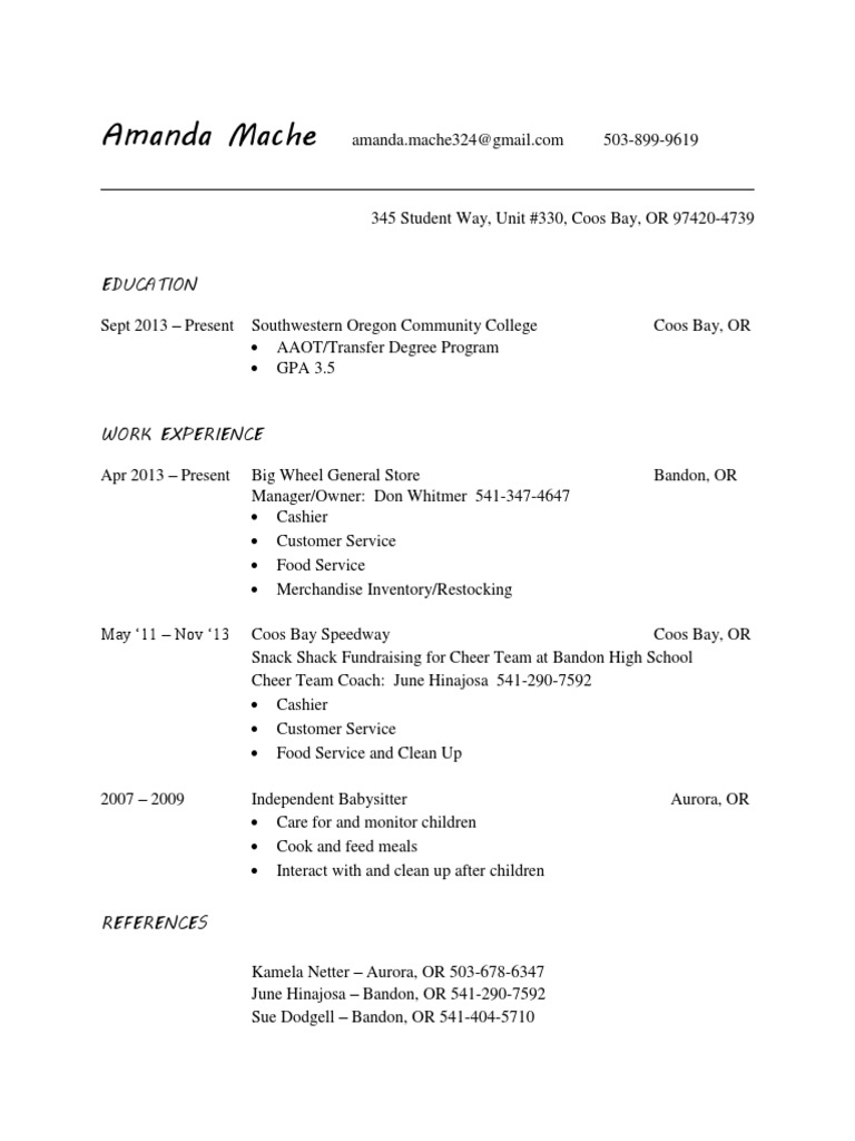 Amanda Mache's Resume and Experience | PDF