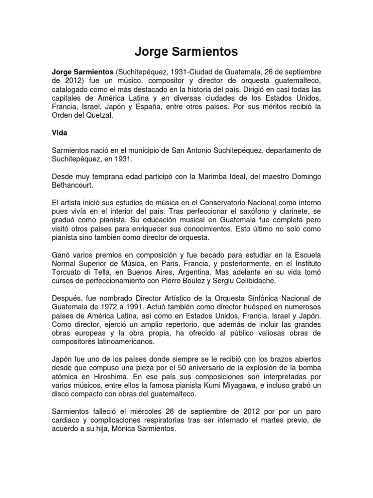 Jorge Sarmientos | PDF | Guatemala | America latina