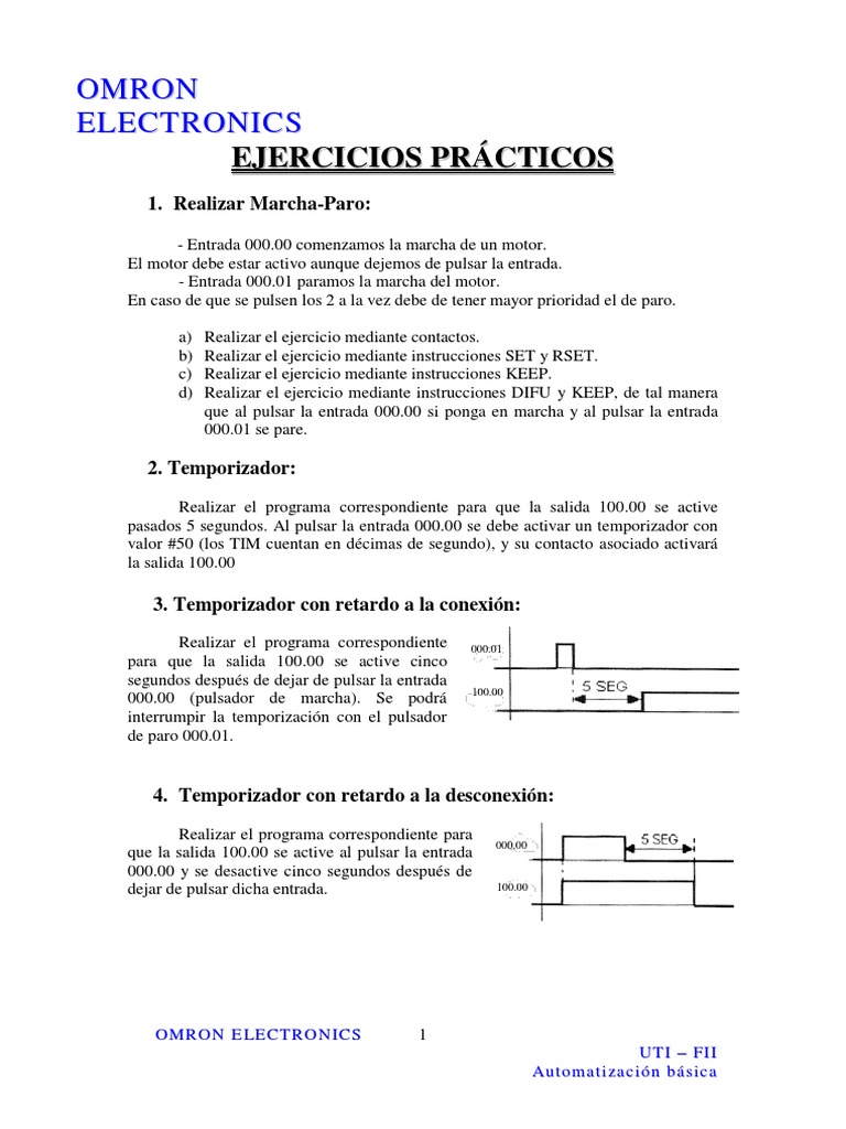 Ejercicios PLC 1 y 2 | PDF | Poco | Semáforo