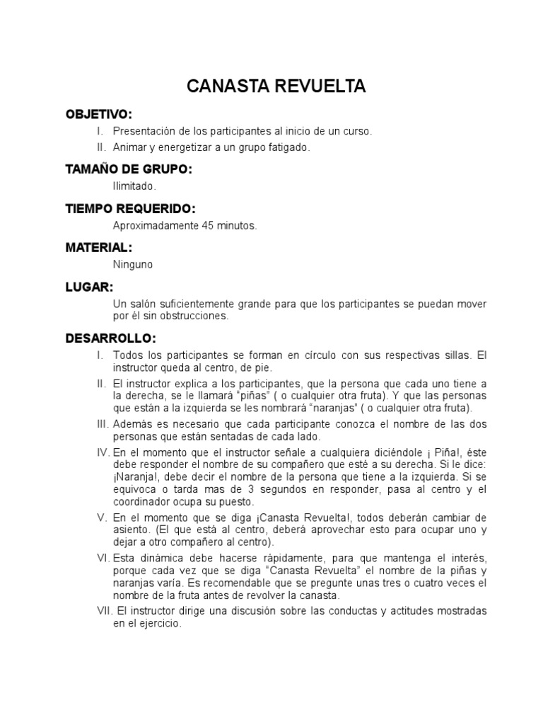 Canasta Revuelta | PDF