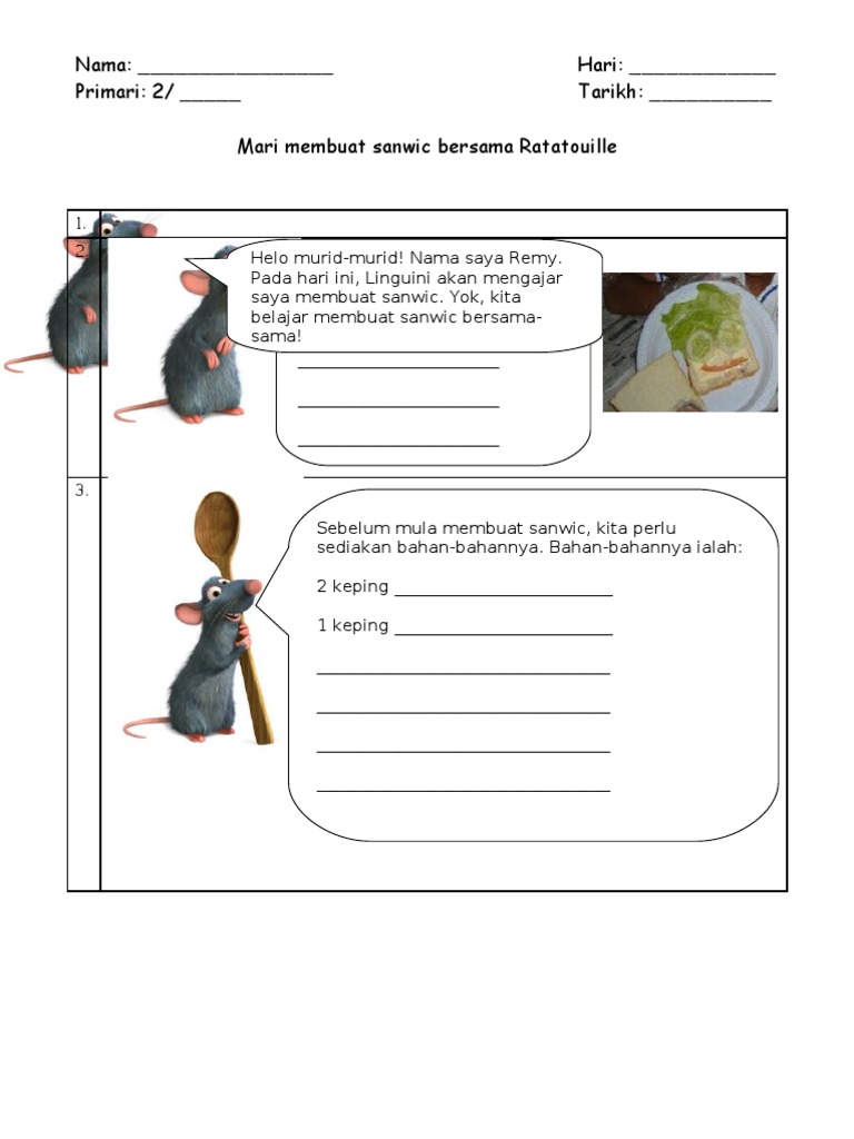 Sandwich Making Activity Worksheet | PDF