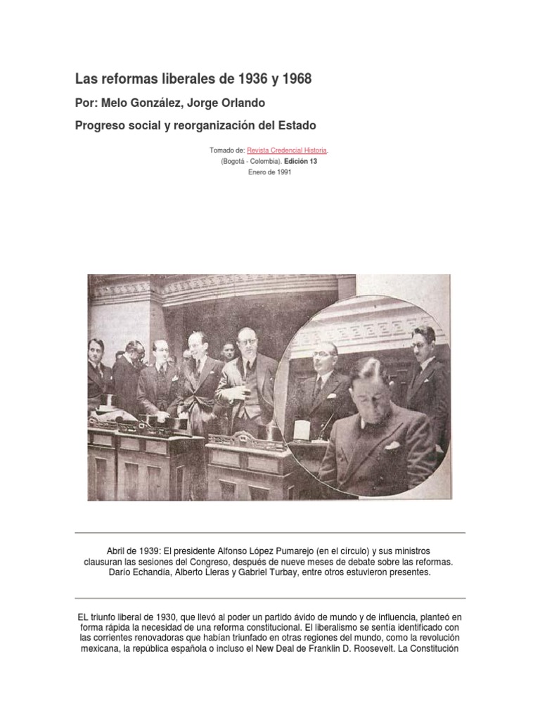 Las Reformas Liberales de 1936 y 1968 | PDF | Constitución | Liberalismo