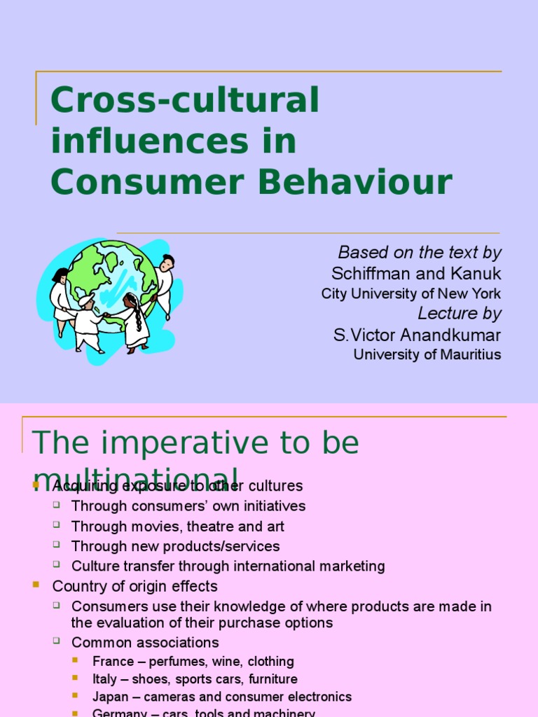 Cross-Cultural Influences on Consumer Behavior | PDF | Consumer ...