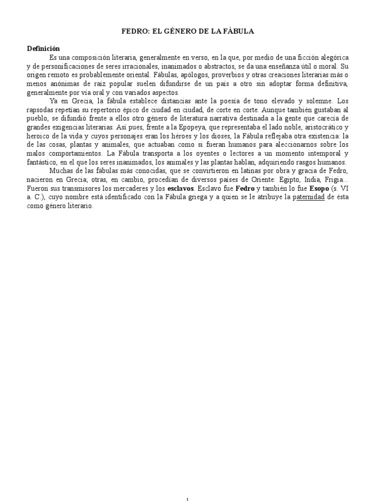 Fábula Fedro | PDF | Fábula | Augusto