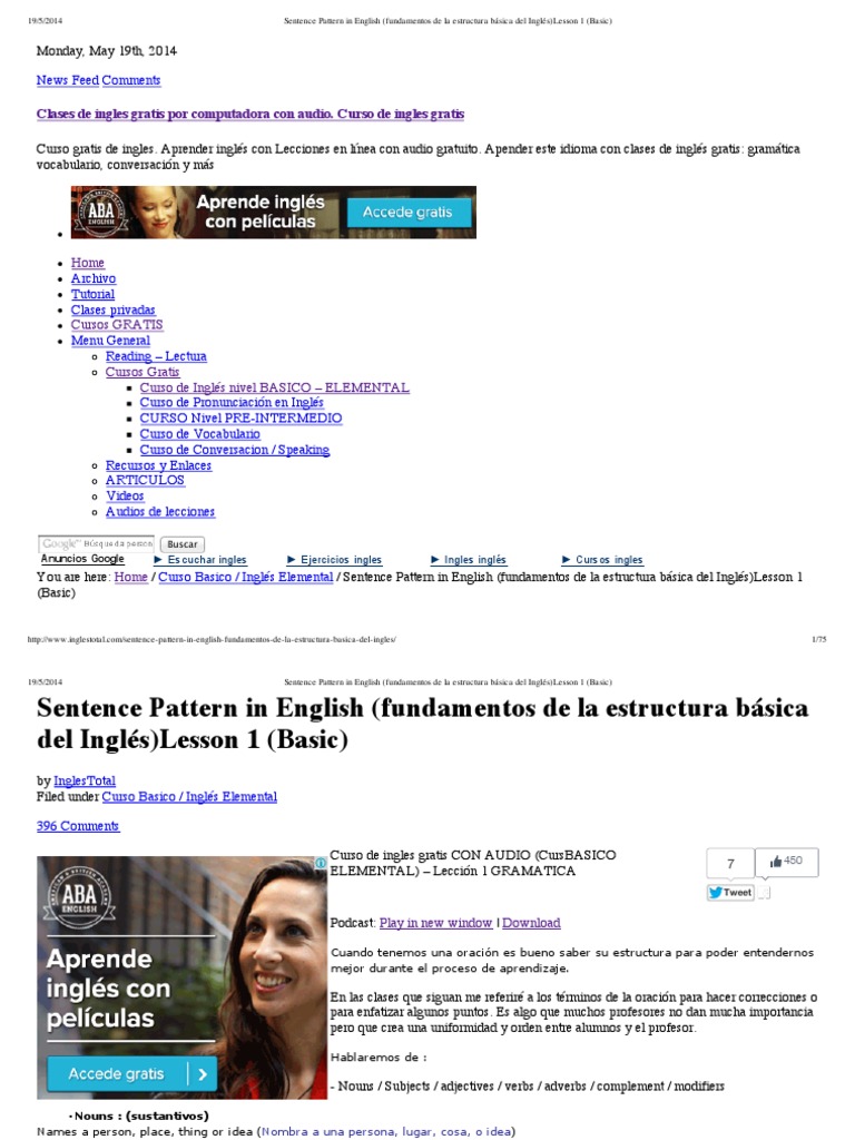 Estructura Básica del Inglés | PDF | Adjetivo | Adverbio