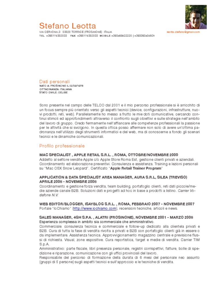 Curriculum Vitae-Leotta Stefano | PDF