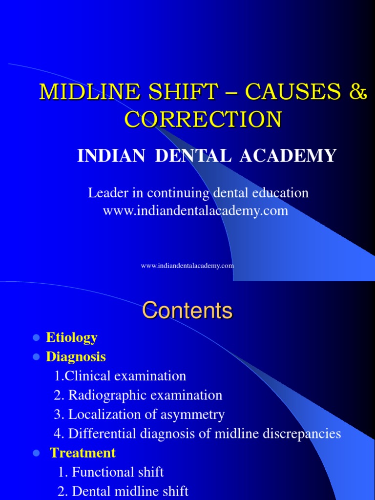 Midline Shift: Causes and Correction | PDF | Mouth | Dentistry Branches