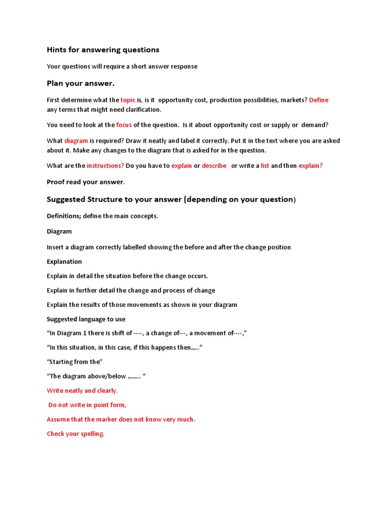 Answering Economics Questions Guide | PDF | Career & Growth | Teaching ...