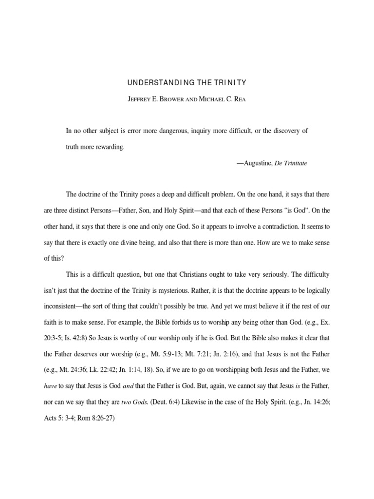 Understanding The Trinity | PDF | Trinity | Monotheism