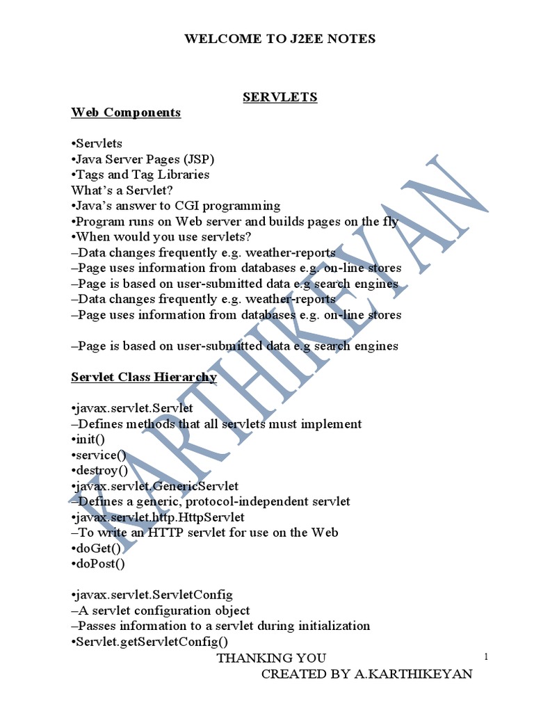 Introduction to Servlets: Servlet Lifecycle, Uses of Servlets, Differences between Servlets and ...
