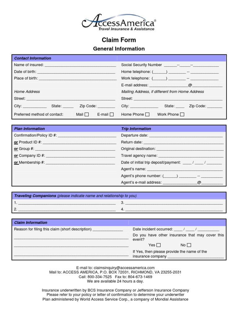 AA Claim Form | Fraud | Underwriting