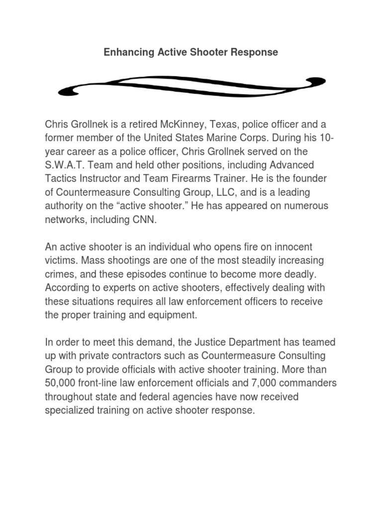 Enhancing Active Shooter Response | PDF | Police Officer | Swat