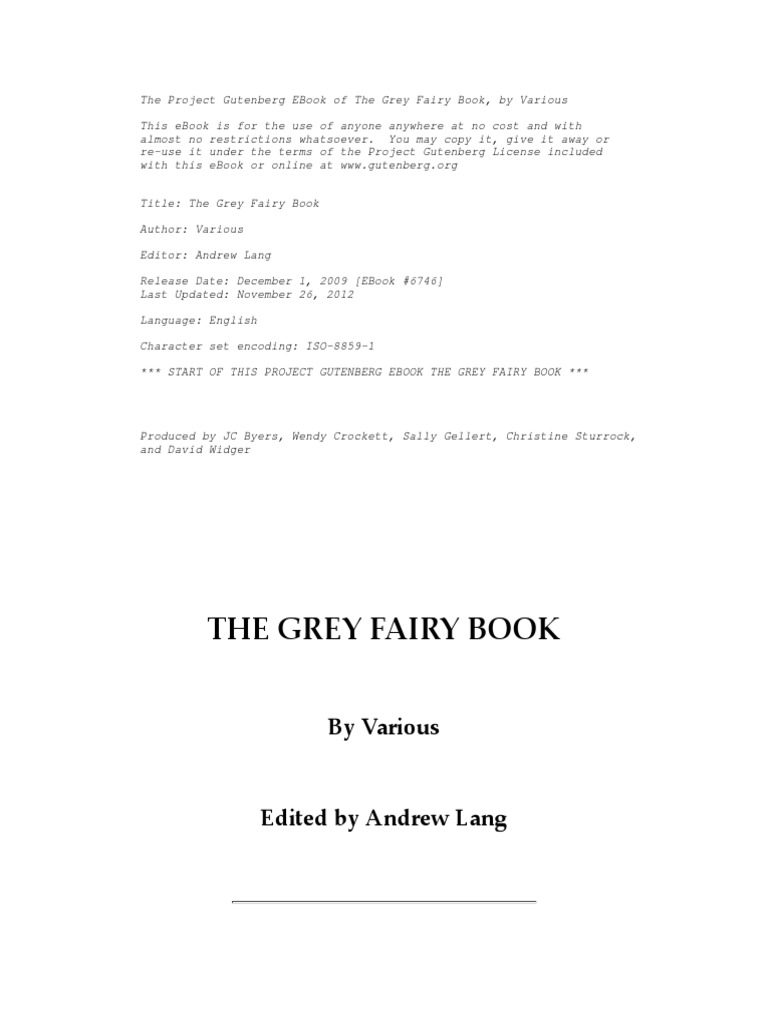 The Grey Fairy Book: by Various | PDF | Fairies | Project Gutenberg