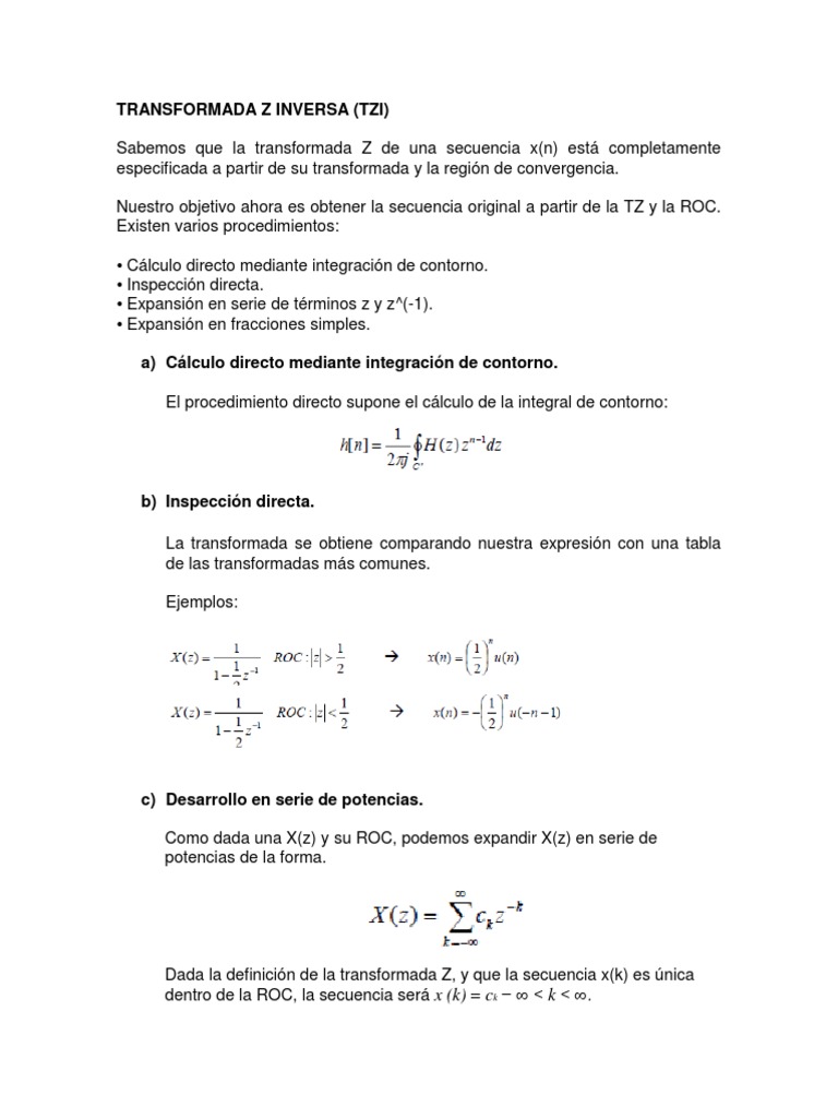 Transformada Z Inversa Informe | PDF | Ciencia y matemáticas | Informática